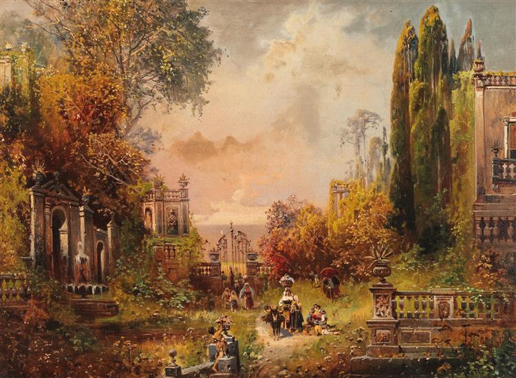 Southern park landscape with figural staffage - Robert Alott - WikiArt.org