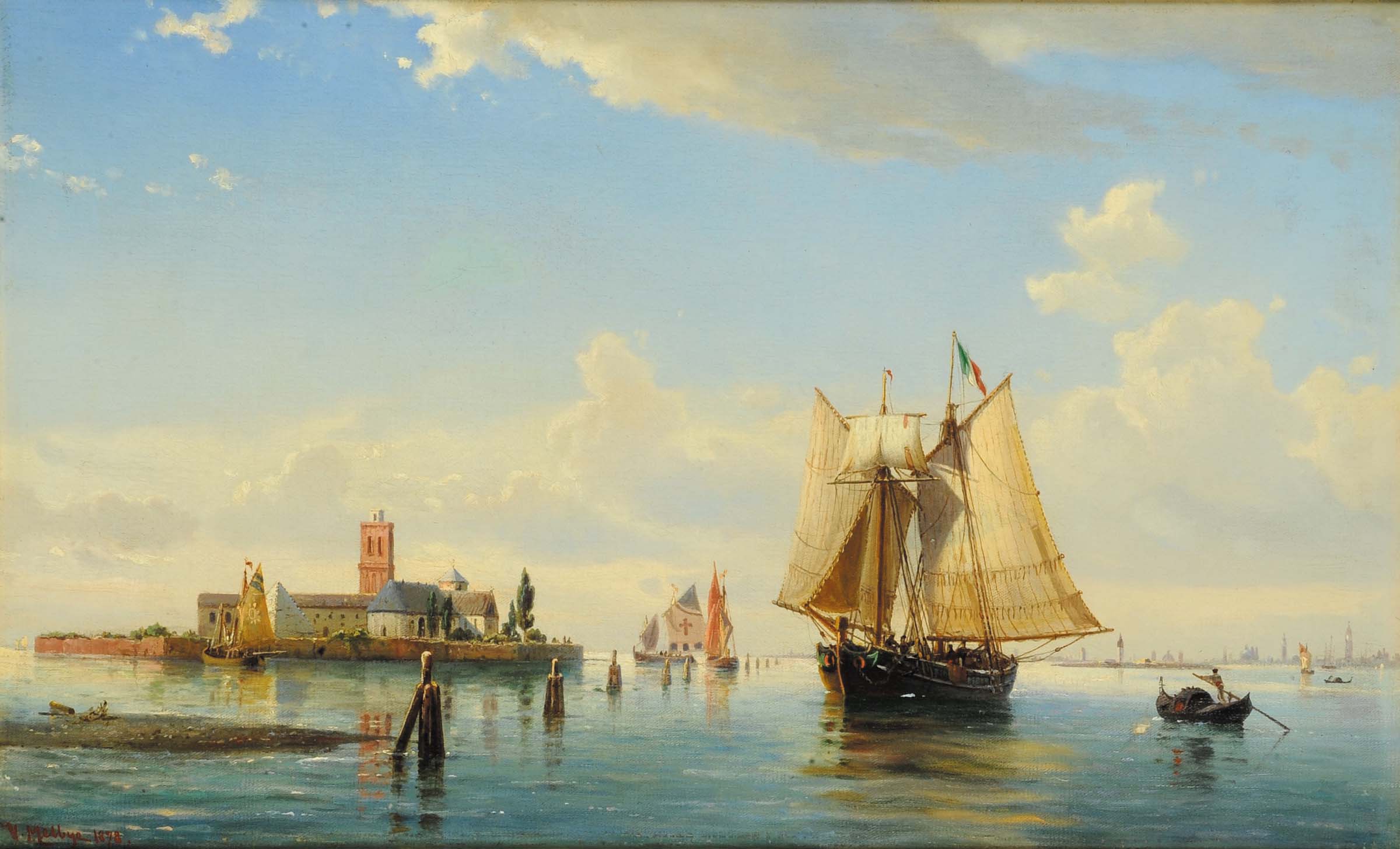 Laguna di Venezia, 1878 - Anton Melbye - WikiArt.org