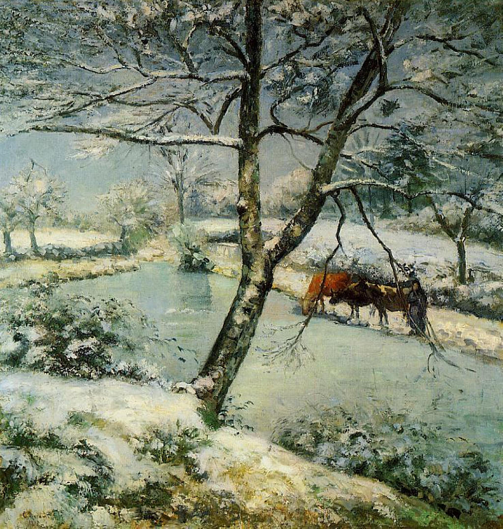 Winter at Montfoucault, 1875 - Camille Pissarro - WikiArt.org