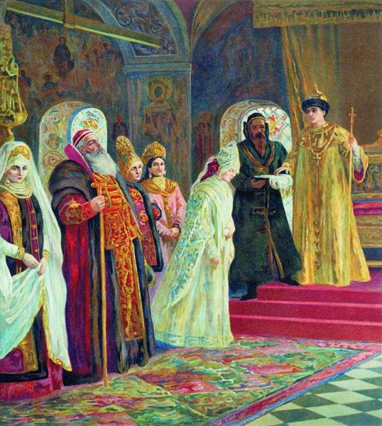 The choice of a bride by Alexis of Russia - Konstantin Makovsky ...
